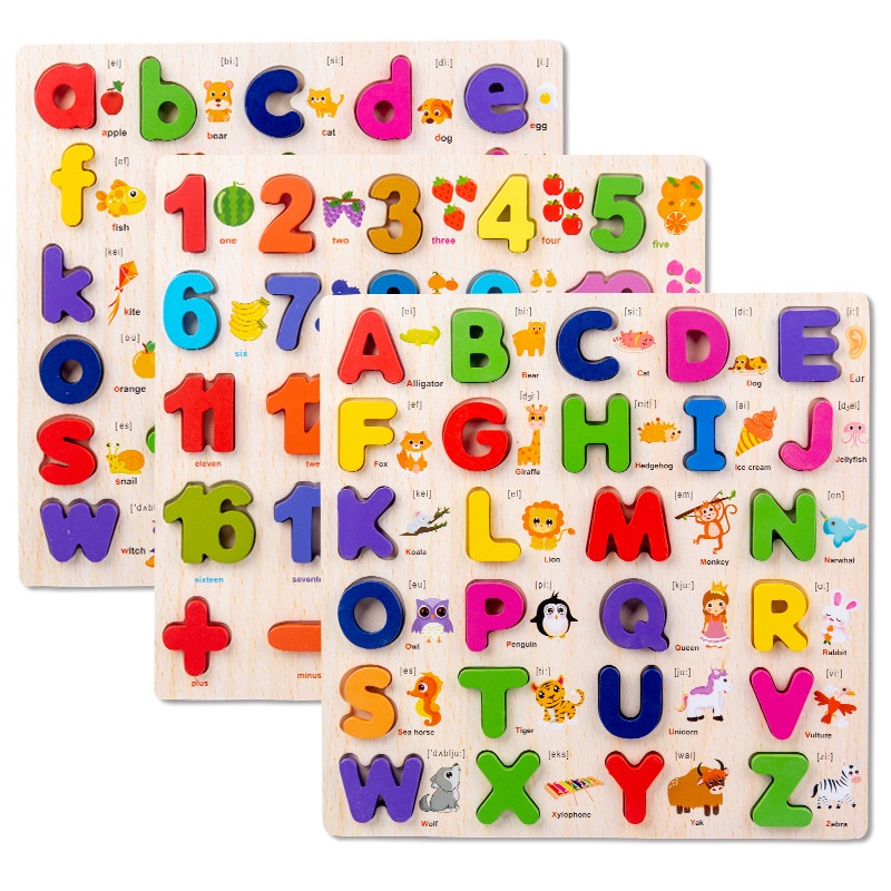 Jual MAINAN EDUKASI KAYU ANAK CHUNKY PUZZLE NUMBER AND ALPHABET ABC ...