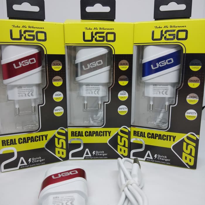 Jual charger dual output 2A real UGO premium quality | Shopee Indonesia