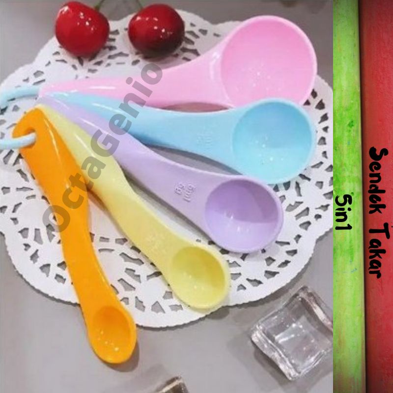 Jual Sendok takar set 5in1 complete warna-warni (takaran ml & g ...