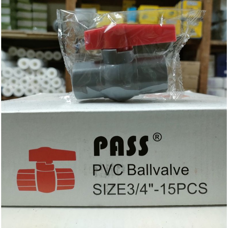 Jual BALL VALVE - STOP KRAN 3/4" POLOS PVC MERK PASS | Shopee Indonesia