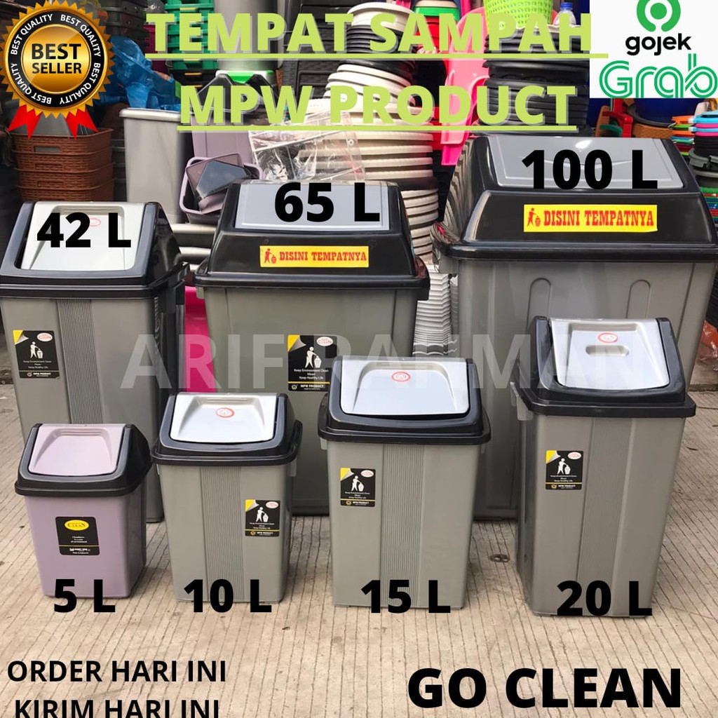 Jual SALE!! TEMPAT SAMPAH 5 10 15 20 42 55 65 100 LITER TONG SAMPAH DUSTBIN TRASH PLASTIK ...