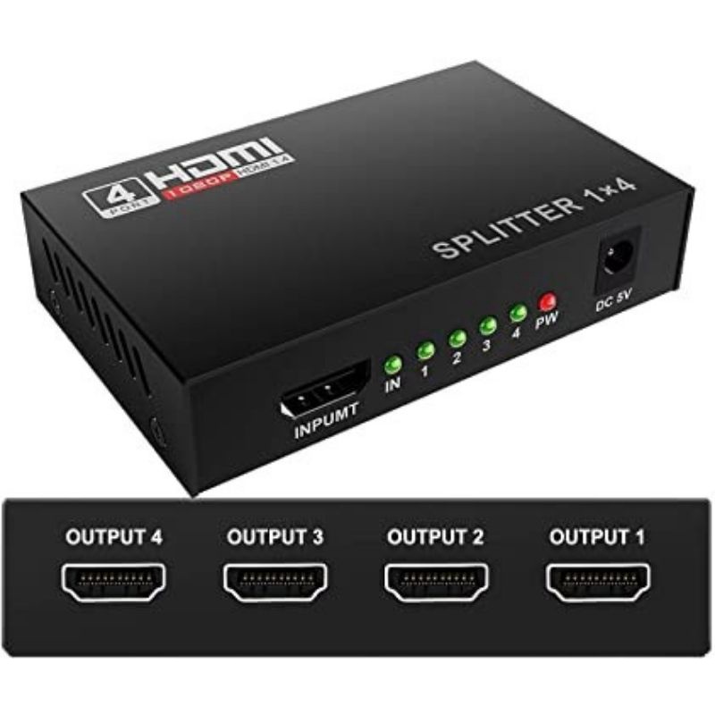 Jual HDMI Splitter 1 In 4 Out 4 Port Hub Split Repeater Amplifier ...