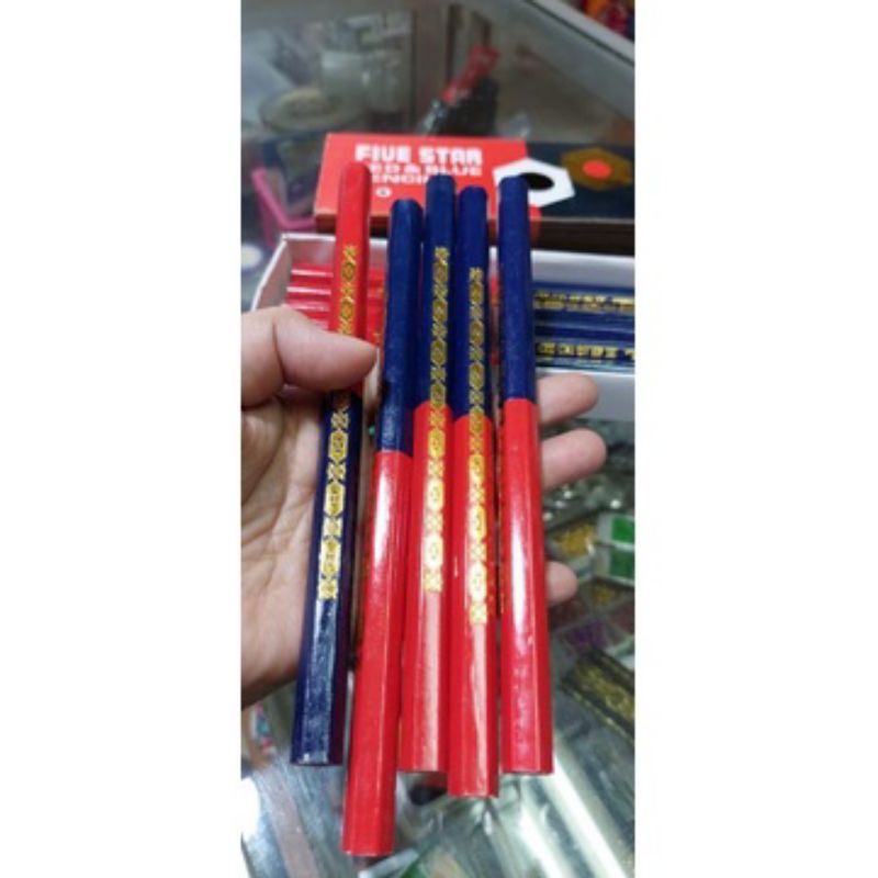 Jual Pensil kapur 2 warna (merah dan biru) | Shopee Indonesia