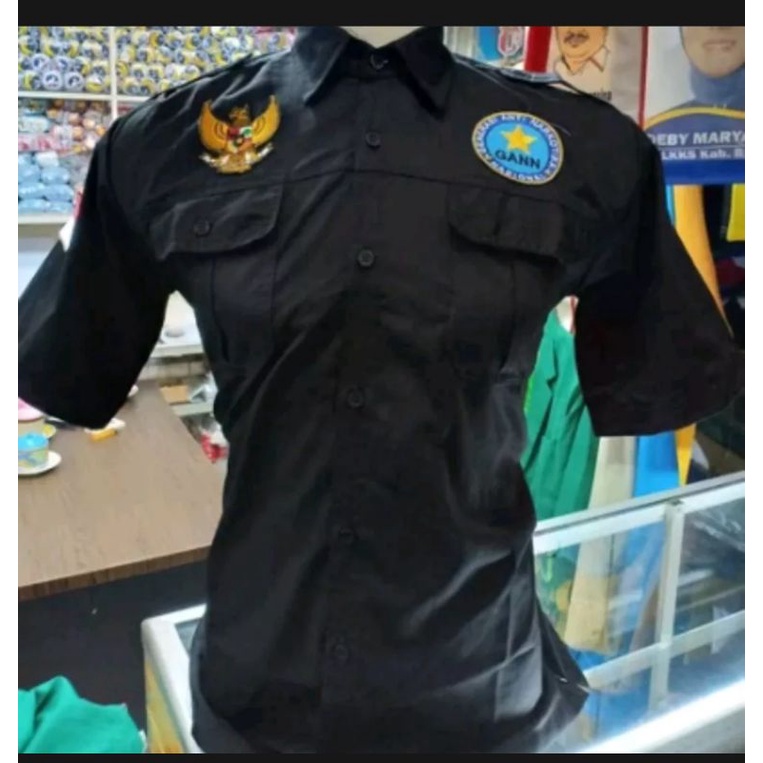 Jual baju seragam BNN/kemeja BNN hitam pendek | Shopee Indonesia