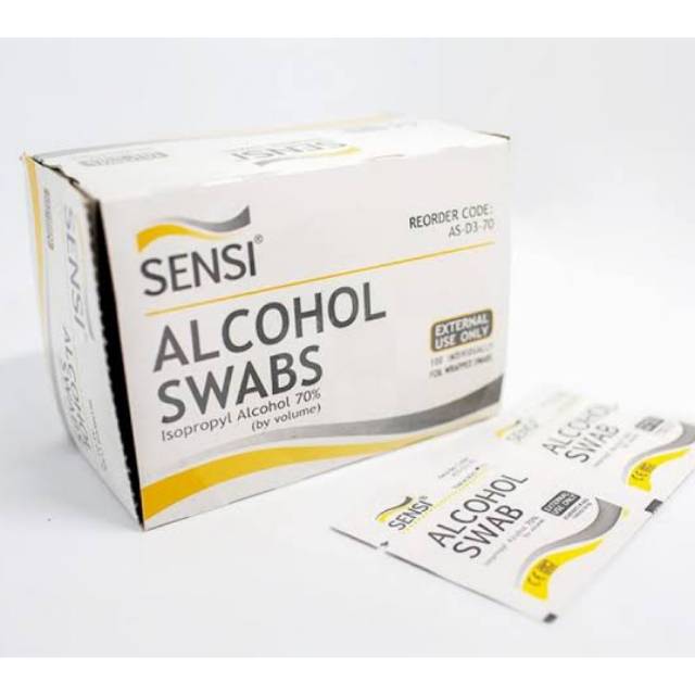 Jual alcohol swab sensi 1box isi 100lembar | Shopee Indonesia
