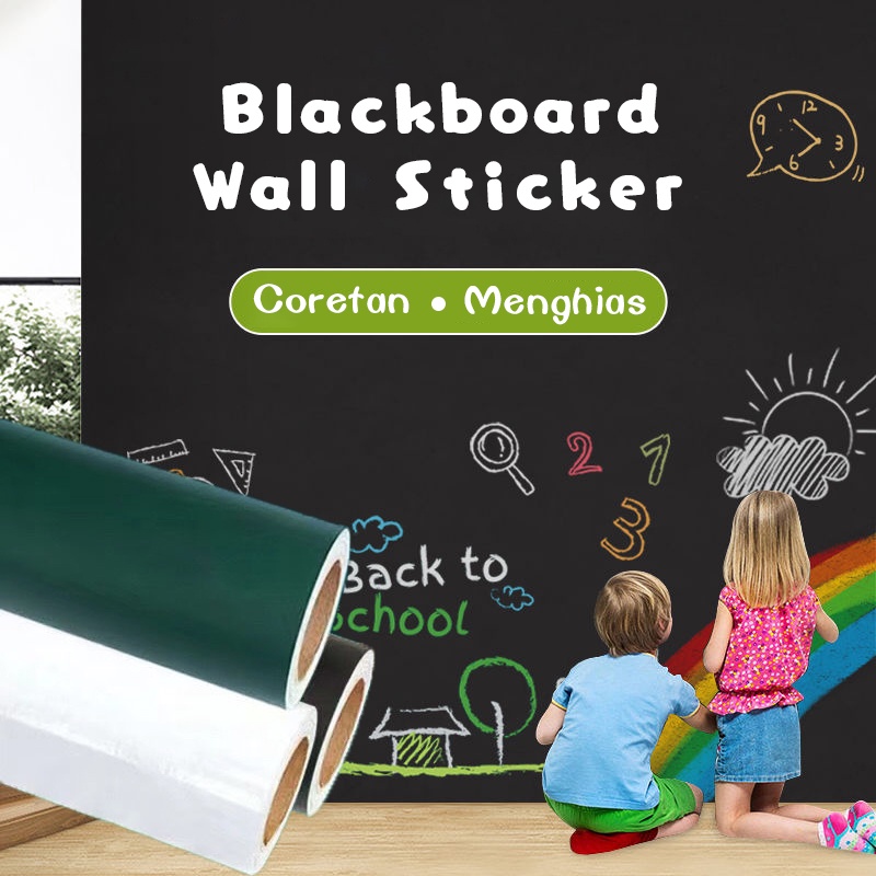 Jual Stiker Papan Tulis Hitam Putih Blackboard Whiteboard Wall Sticker ...