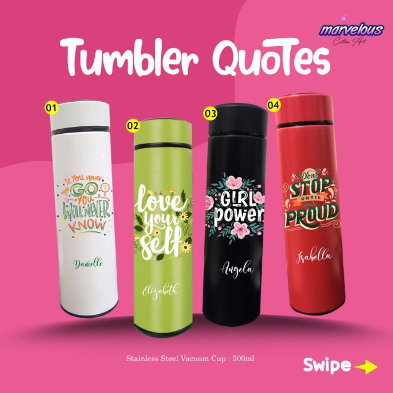 Jual TUMBLER CUSTOM QUOTES / MOTIVASI / KATA BIJAK / BIRTHDAY GIFT ...