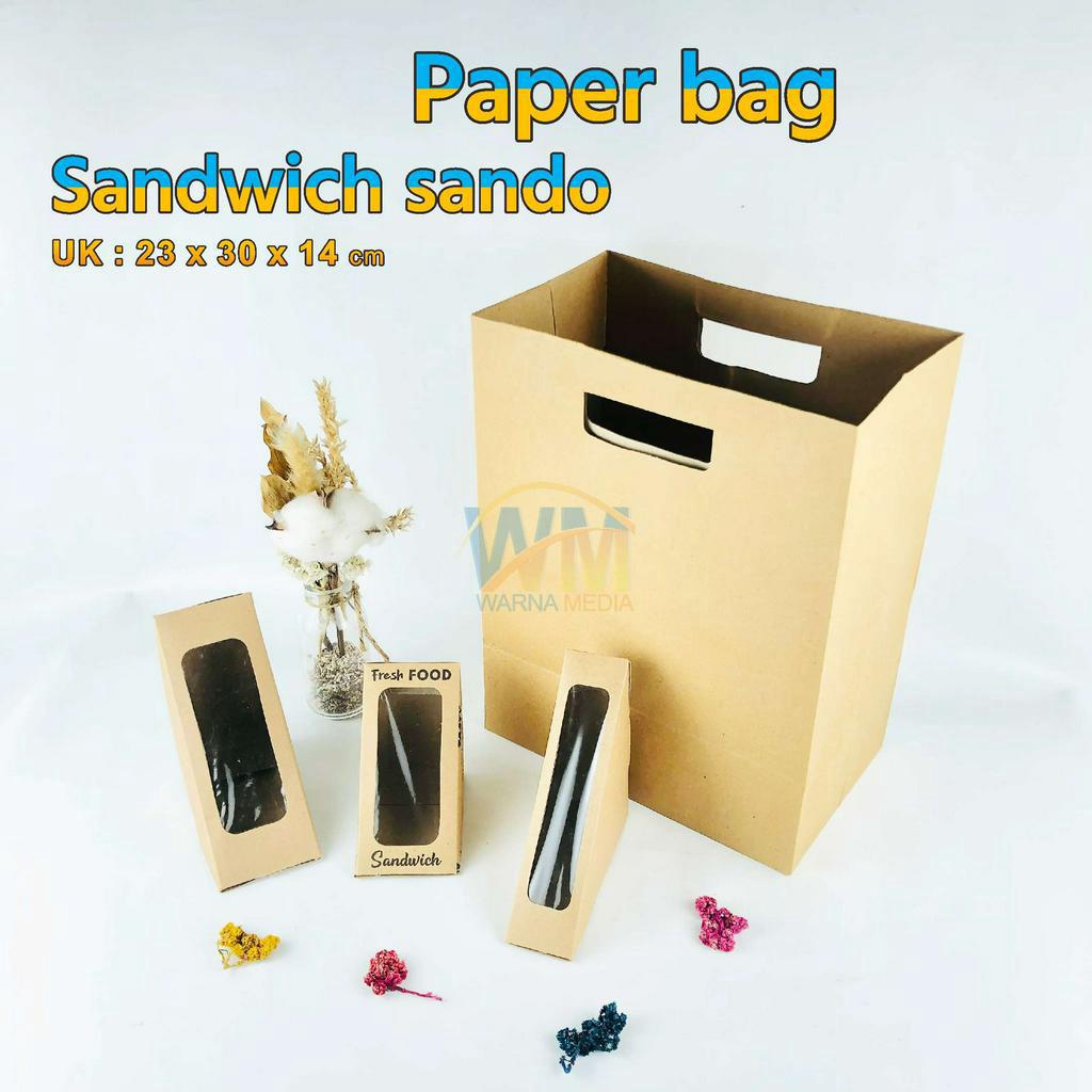 Jual Paper Bag Sandwich Sando / Kantong Kertas / Paper Bag Polos ...
