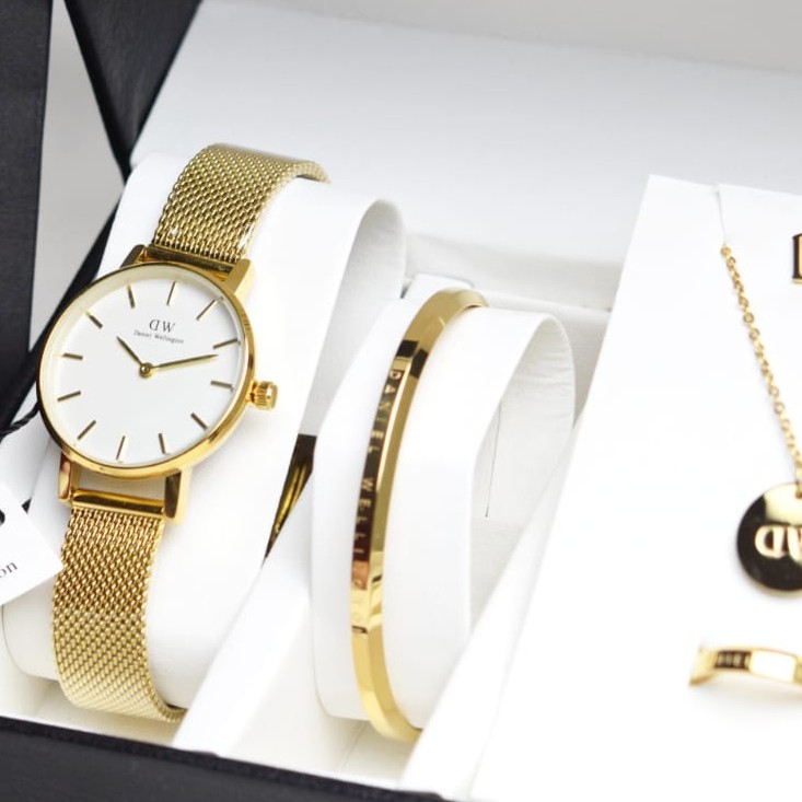 Jual Jam Tangan Wanita DW Set Paket Premium WD Pasir | Shopee Indonesia