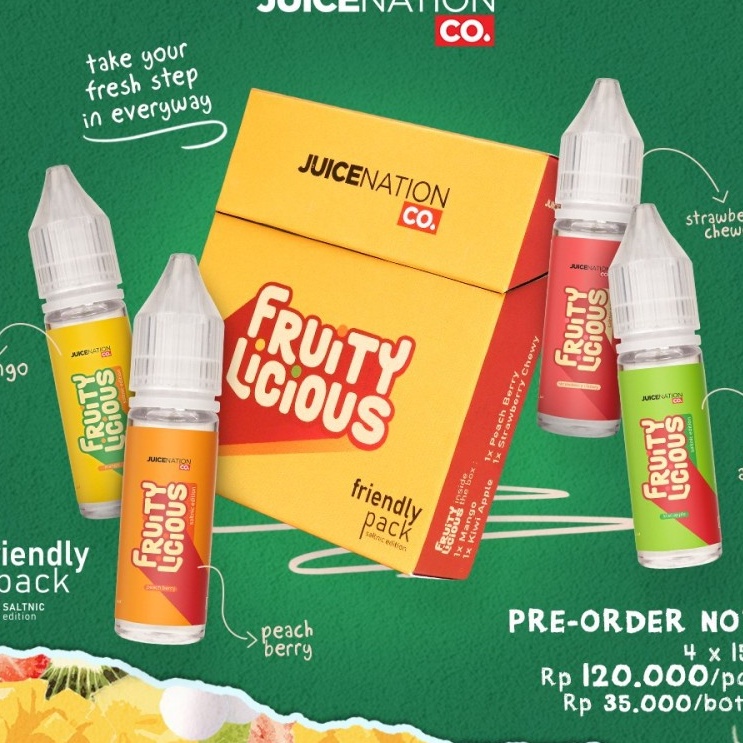 Jual LIQUID FRUITYLICIOUS FRIENDLY PACK SALTNIC LIQUID AUTHENTIC EDITION | Shopee Indonesia