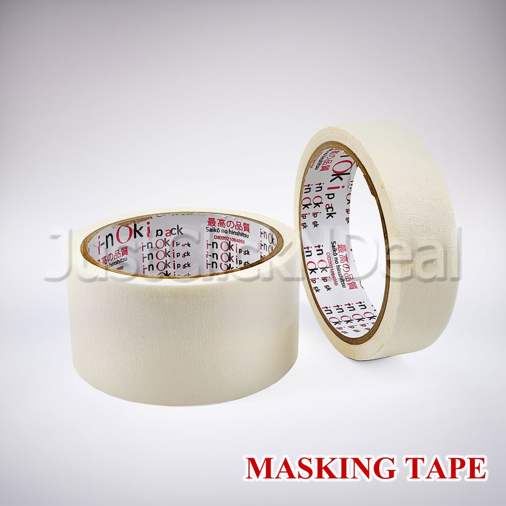 Jual Inoki Lakban Kertas 1 2 Inch Masking Tape | Shopee Indonesia
