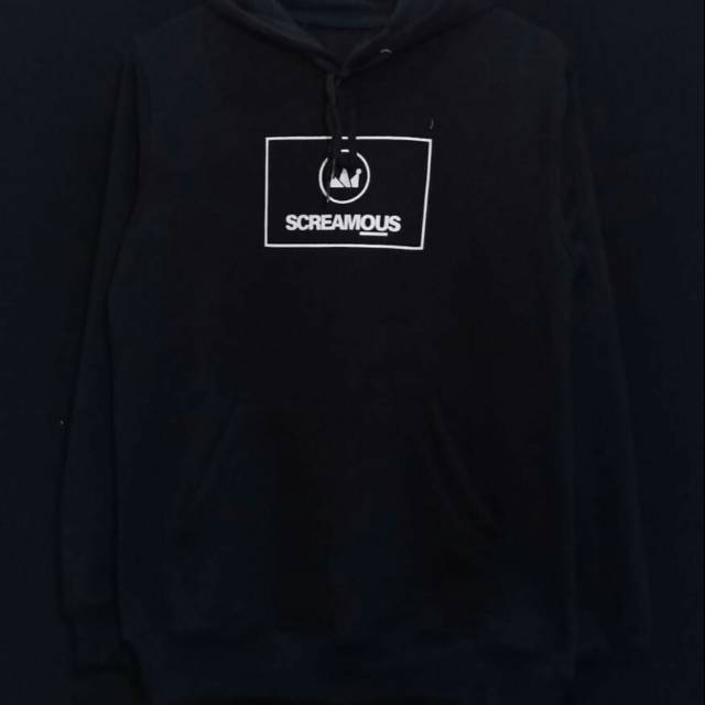 Jual Jaket hoodie black screamous branded trend line | Shopee Indonesia