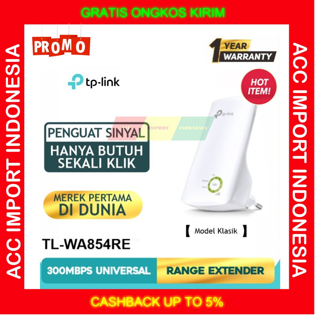 Jual Penguat Sinyal Wifi Internet Ruangan Wireless Tp Link TL-WA854RE ...