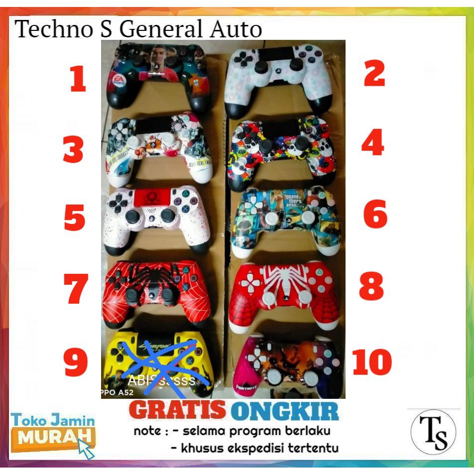 Jual stick stik for ps4 - controller ps4 motif -Gamepad ps4 Light bar ...