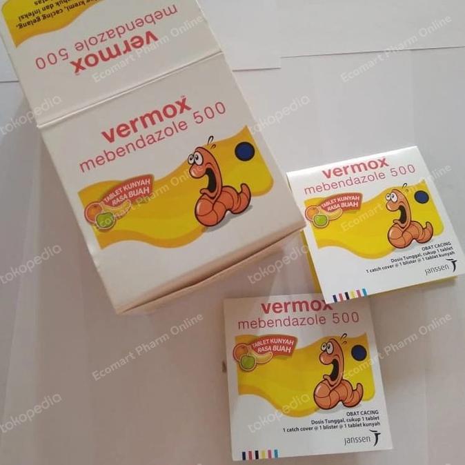 Jual Original Vermox 1 Tablet Mebendazole 500 Mg Obat Cacing | Shopee ...