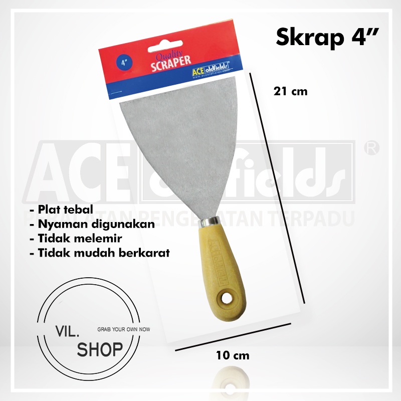 Jual KAPE SKRAP 4" 4 INCH ACE OLDFIELDS SCRAPER SEKRAP 4 INCI PLAT ...
