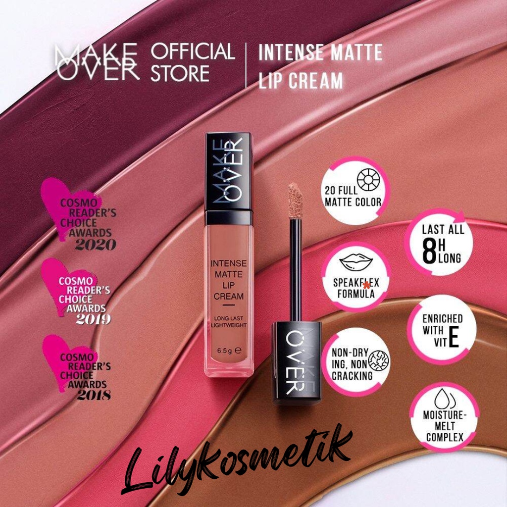Jual MAKE OVER Intense Matte Lip Cream 6,5 g - Lip Cream Last 8 Hours Long | Shopee Indonesia