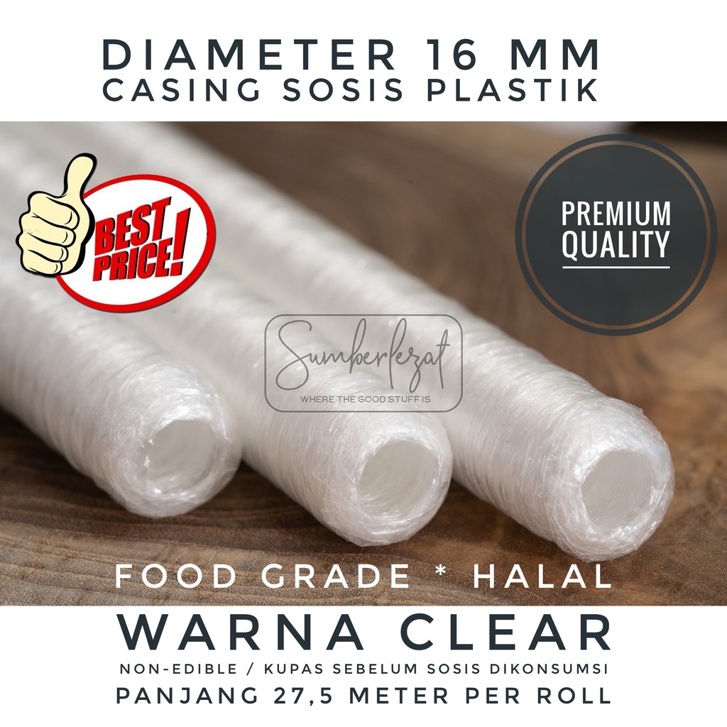 Jual 16 mm Clear - Casing Selongsong Sosis Plastik Polyamide Food Grade ...