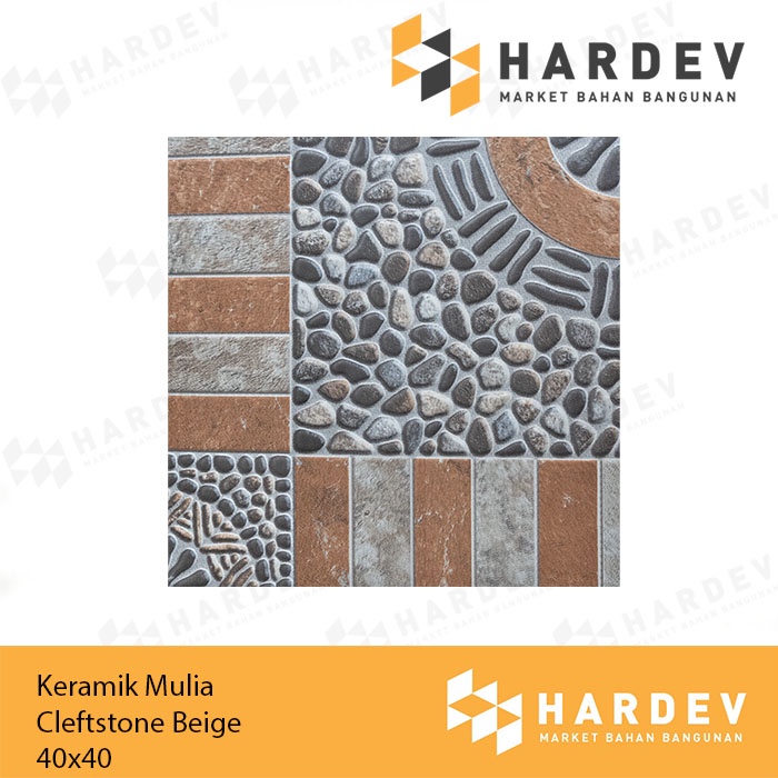 Jual KERAMIK MULIA 40X40 CLEFT STONE BEIGE KW1 | Shopee Indonesia