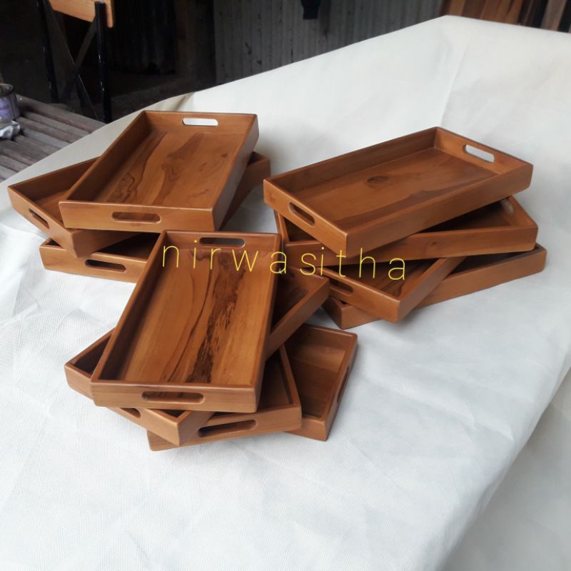 Jual Coffee Tray Nampan Kopi Kayu JATI 30x15cm | Shopee Indonesia
