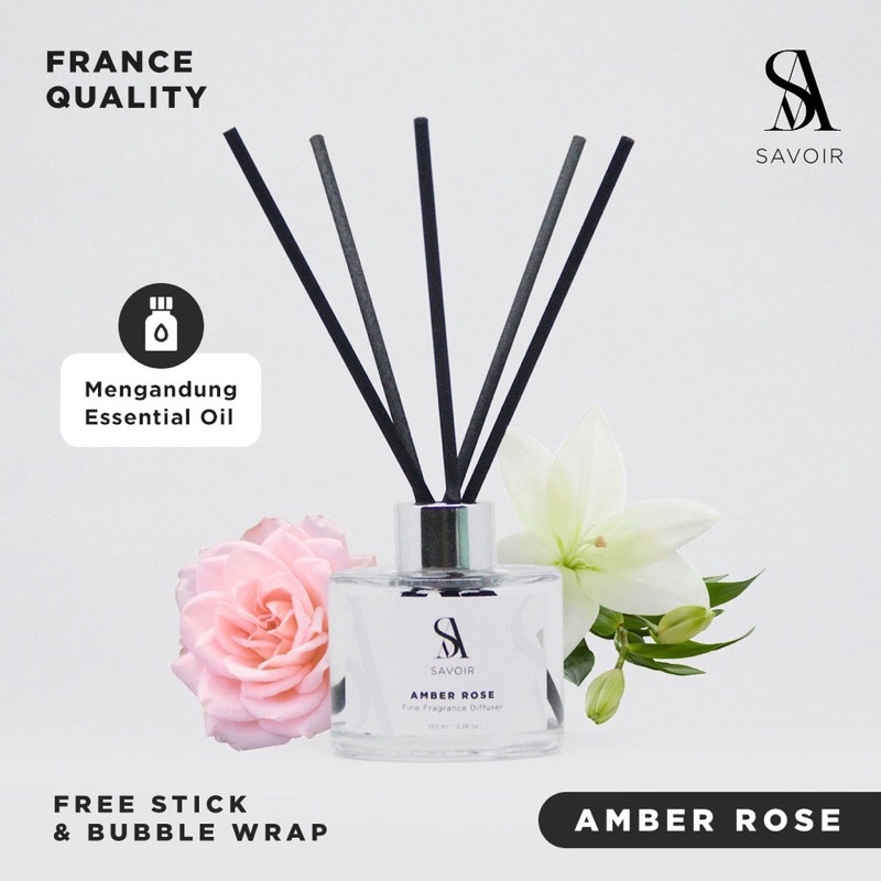 Jual (COD) READY SAVOIR AMBER ROSE Reed Diffuser 100ml - Inspired by JO ...