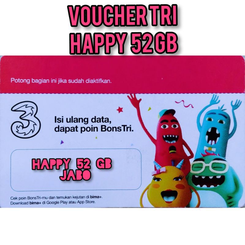 Jual VOUCHER TRI HAPPY 52GB(JABODETABEK) | Shopee Indonesia