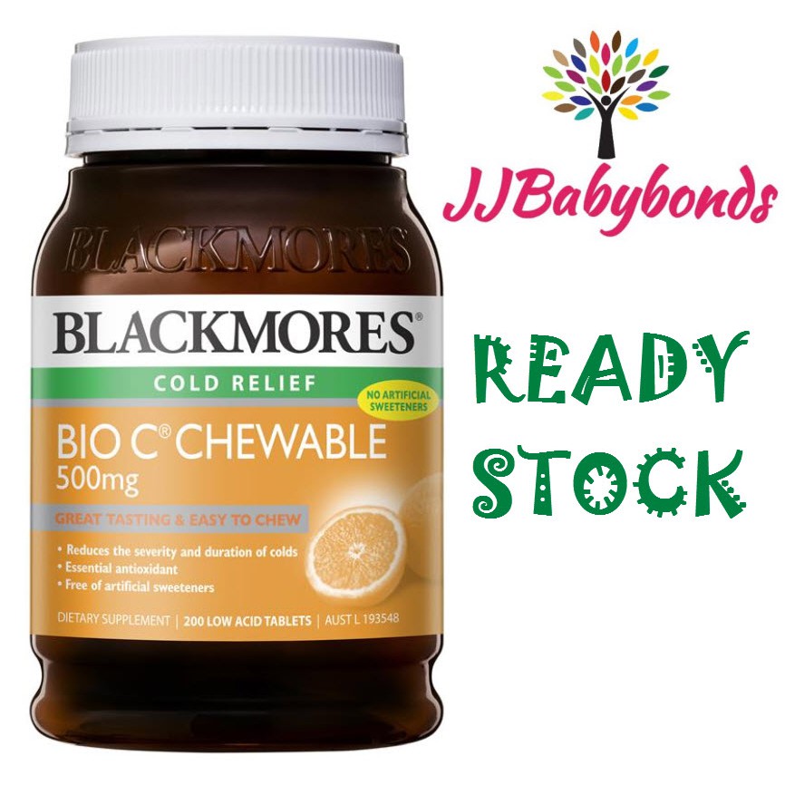 Jual Blackmores Bio C Chewable 500mg 200 Kapsul Vitamin C | Shopee ...