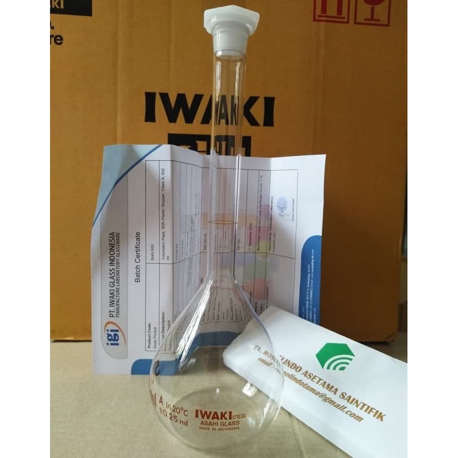 Jual IWAKI Labu Ukur Clear 50 ml PP Stopper Volumetric Flask class A IWAKI ASLI 50ML | Shopee ...