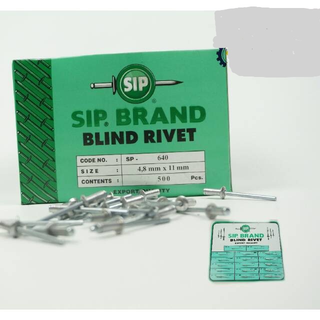 Jual Paku Rivet SIP 640 ukuran 4,8x11mm / Blind Rivet / Aluminium / PER ...