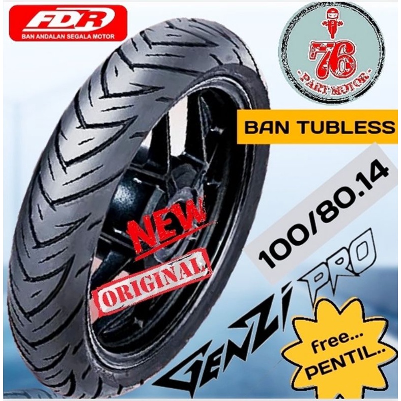 Jual BAN TUBELESS FDR GENZI/GENZI PRO (80/80.14 90/80.14 100/80.14) FREE PENTIL | Shopee Indonesia