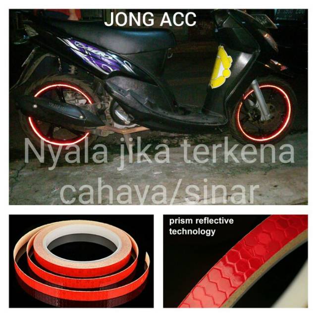 Jual stiker nyala jika terkena cahaya utk keamanan berkendala | Shopee ...
