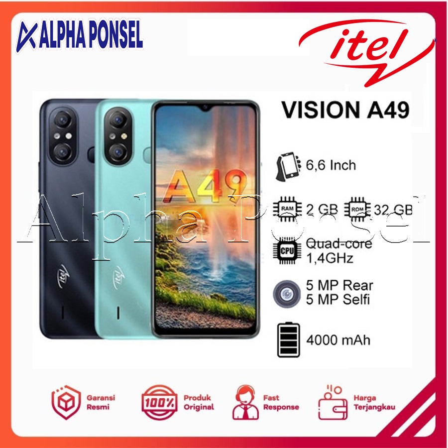 Jual Itel Vision A49 2/32 ORIGINAL GARANSI RESMI 1TH | Shopee Indonesia