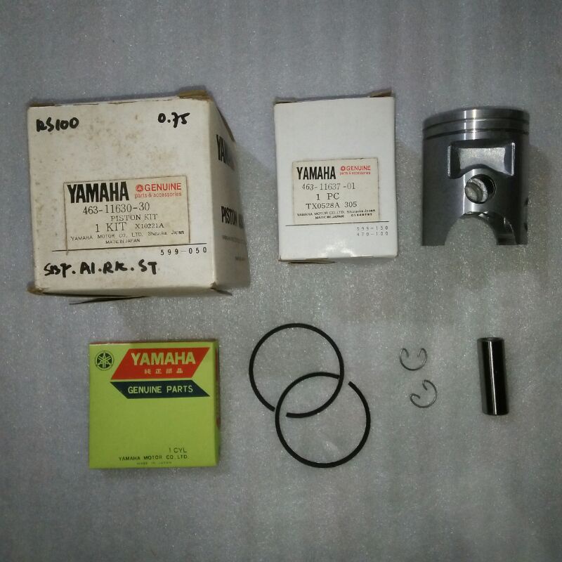 Jual piston seker Yamaha piston kit Yamaha RS100 RS 100 oversize 0.75 original kode part 463 ...