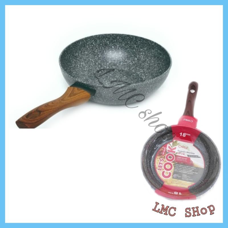 Jual Panci Penggorengan Fry Wok Panci Marbel Anti Lengket Wok Pan ...