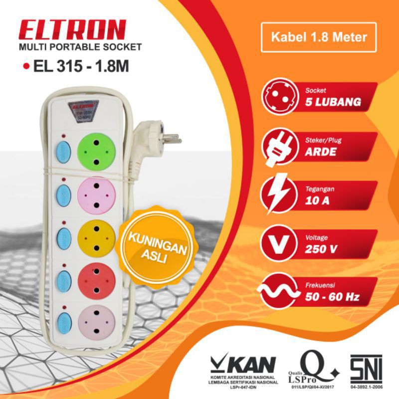 Jual Colokan 5 Lubang + Saklar Individual 1.8m Switch - Tipe 315 1.8m ...