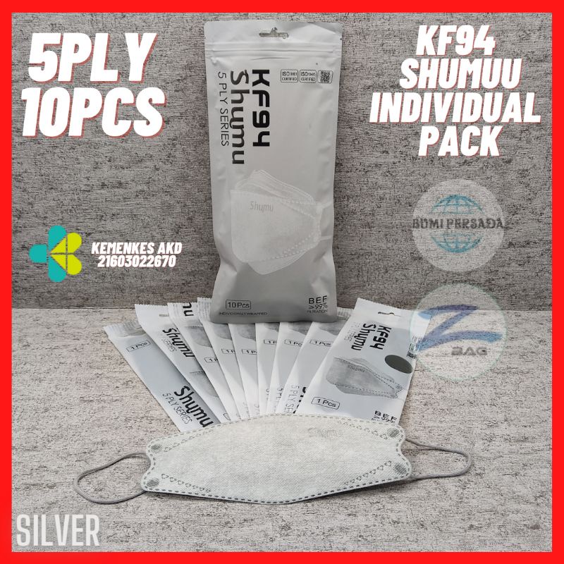 Jual New Shumu Masker KF94 5ply Premium Mask 5 ply Kemenkes AKD KF 94 isi 10pcs Kemasan Ziplock ...