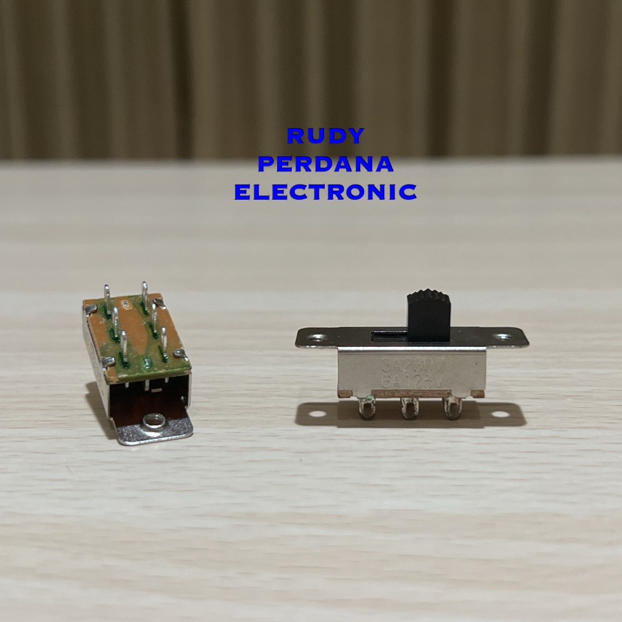 Jual SWITCH SLIDE SAKLAR GESER ON OFF DPDT 2x3 6 PIN 3A 250V 6A 125V BESAR | Shopee Indonesia