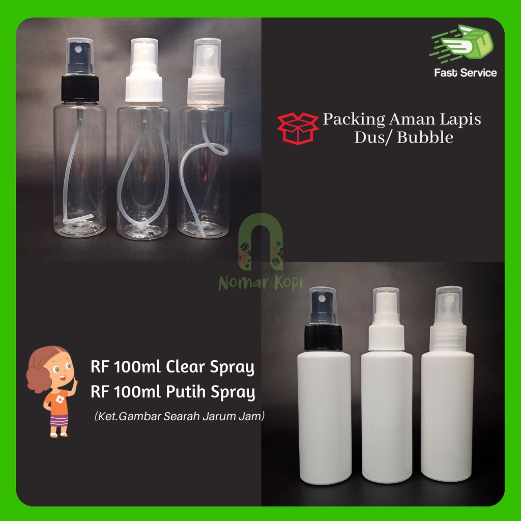 Jual BOTOL CLEAR 100ML BR SPRAY PUTIH PET TEBAL HANDSANITIZER PARFUME KOSMETIK N24 | Shopee ...