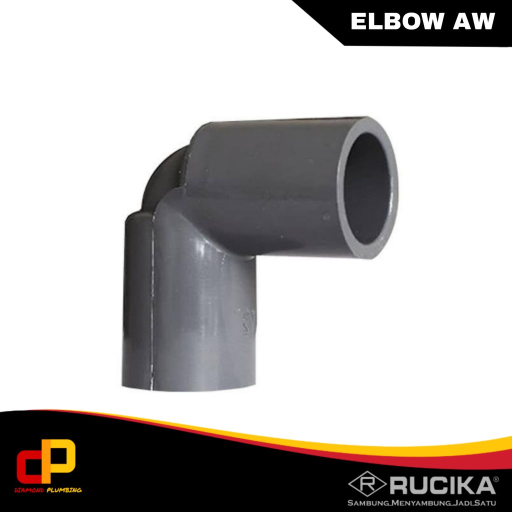 Jual Knie RUCIKA 1/2" inch AW PVC 90 derajat Siku Belokan ELBOW Knee Keni L | Shopee Indonesia