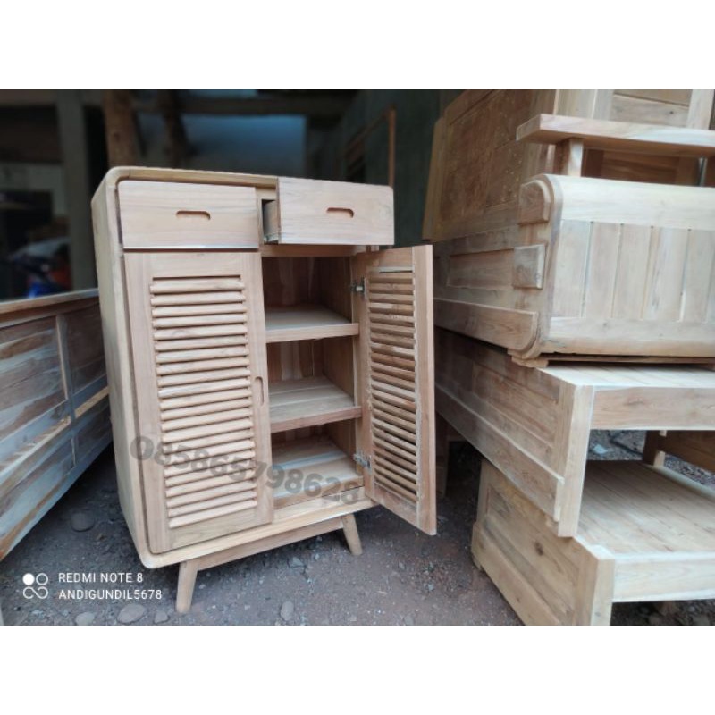 Jual Rak sepatu kayu jati mentahan | lemari sepatu Minimalis | lemari ...