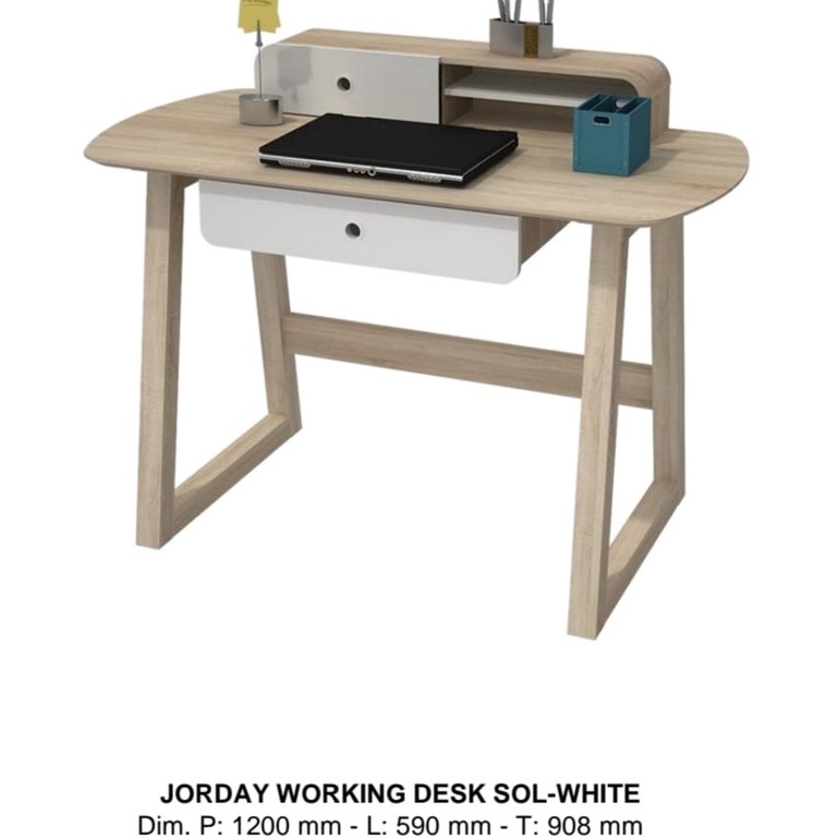 Jual MELODY Meja Tulis Minimalis Jorday Working Sol White - Meja Kerja ...