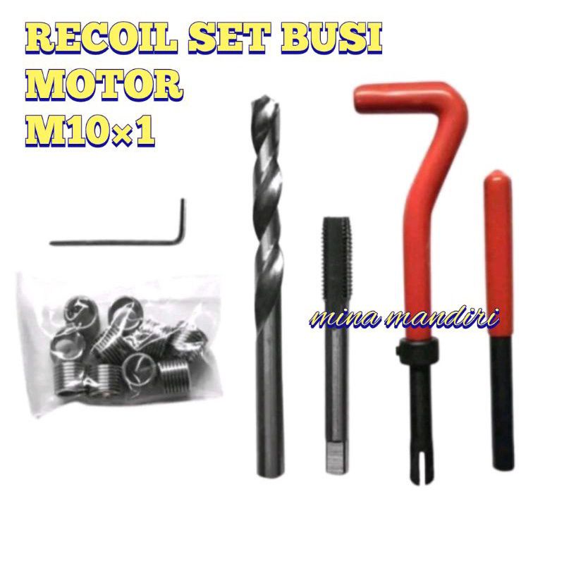 Jual recoil set baut busi bebek.matic.dll M10×1 set tap bor handle dll ...