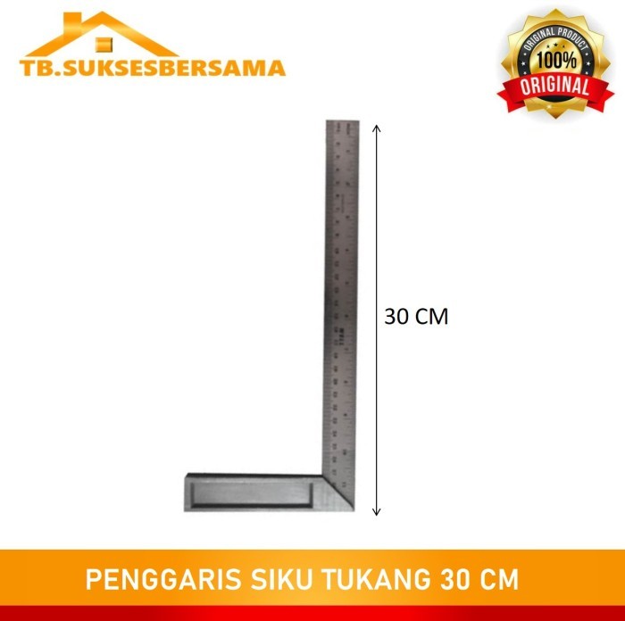 Jual Penggaris Siku Tukang Alumunium Aluminium 30 Cm 12 Inch penggaris L | Shopee Indonesia