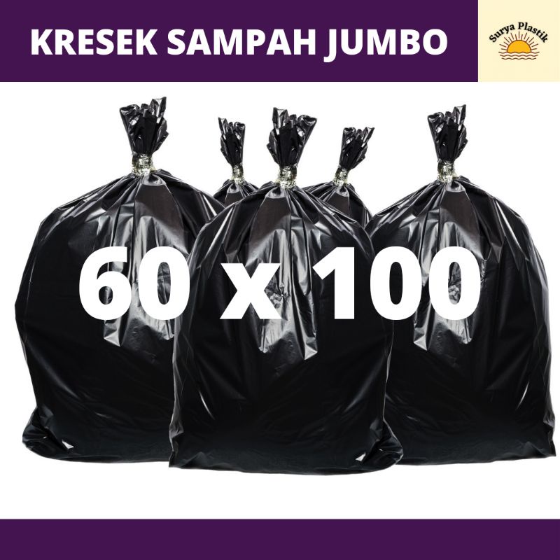 Jual Kantong Plastik Kresek Sampah Hitam Besar Jumbo 60 x 100 cm | Shopee Indonesia