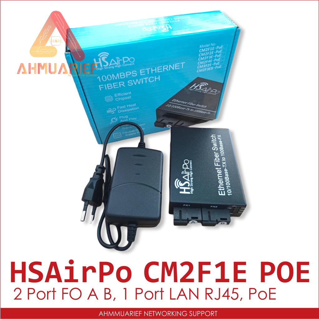 Jual HSAirPo HS AirPo CM2F1E POE Fiber Optik Media Converter 2 Port ...
