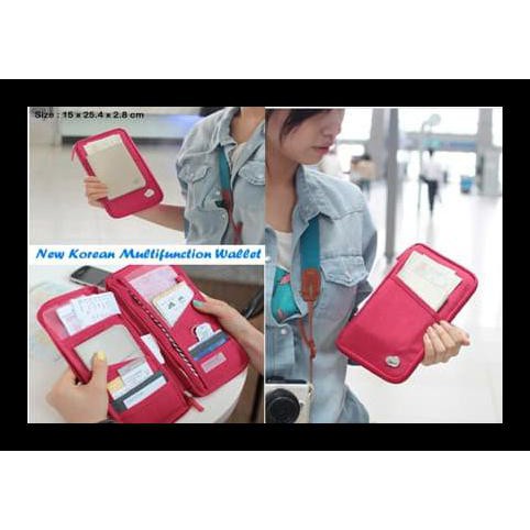 Jual Korean Multifunction Wallet (Dompet banyak sekat, muat passport ...