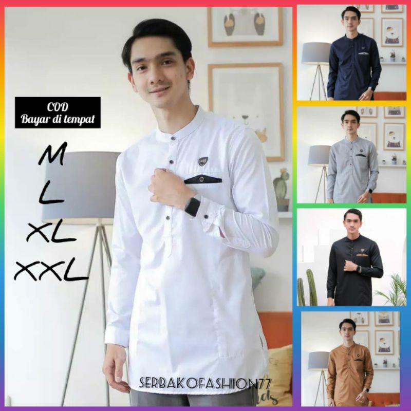Jual Baju Koko Kurta Sultan Lengan Panjang / Koko Pria Emblem Terkini ...