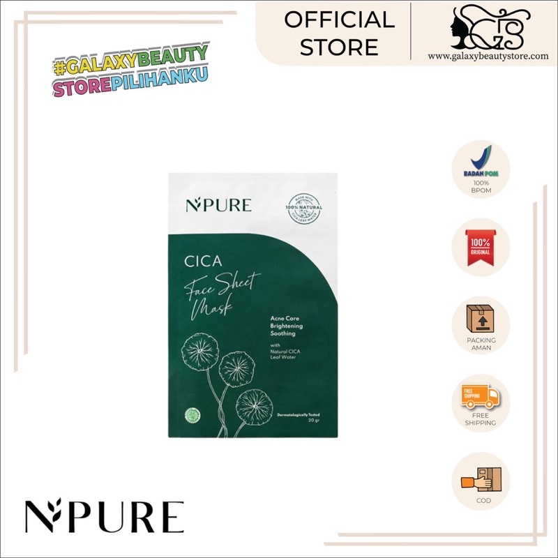 Jual NPURE CICA FACE SHEET MASK CENTELLA ASIATICA / SHEET MASK NPURE ...