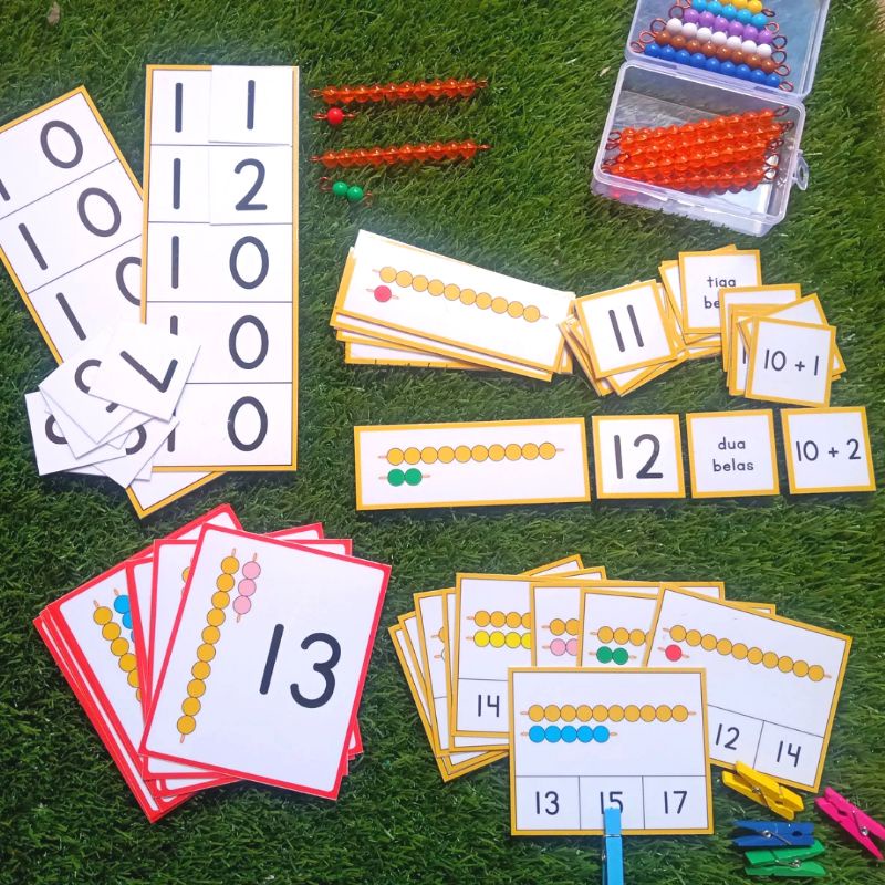 Jual Learning Kit - Learning Teen Number with Montessori Beads | Shopee ...