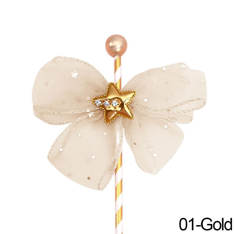 Jual Topper hiasan cake kue pita star bintang bow gold cantik ulang ...